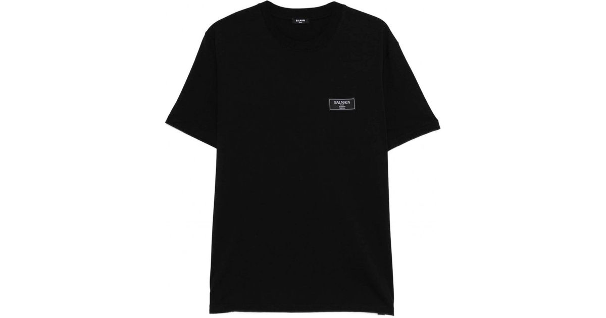 Balmain Regular Couture Label T Shirt in Black for Men | Lyst UK