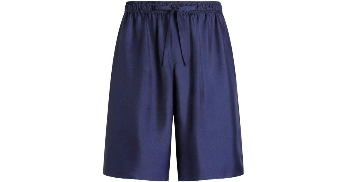Dolce & Gabbana Crest Silk Shorts in Blue for Men | Lyst UK