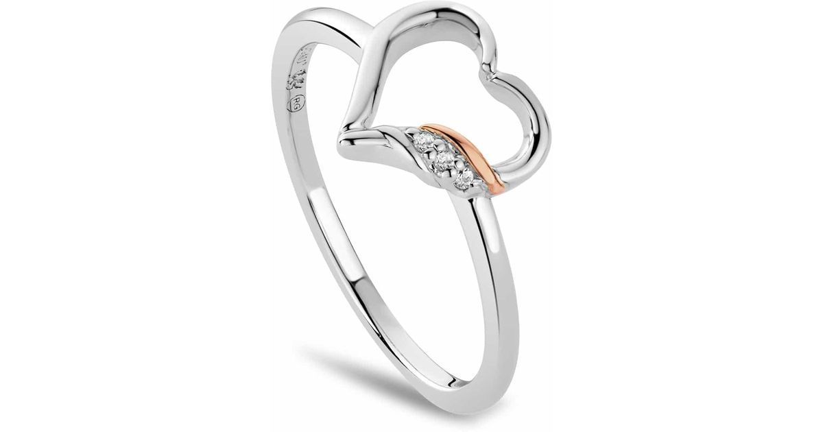 Clogau Past Present Future Heart Ring in Metallic | Lyst UK