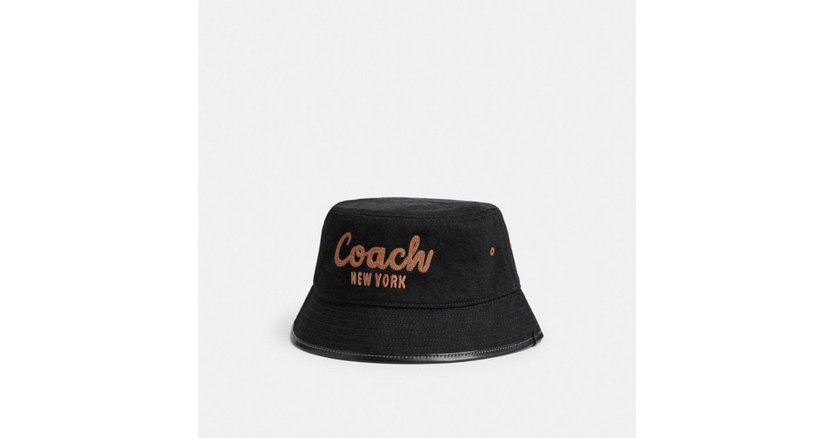 COACH 1941 Embroidered Denim Bucket Hat in Black | Lyst
