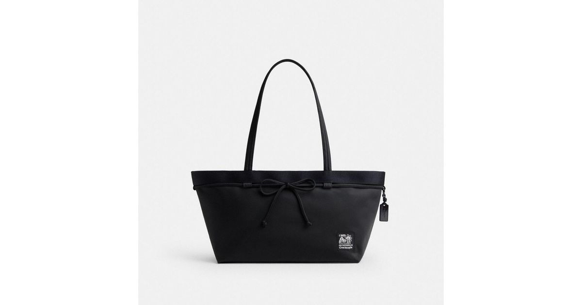 COACH Topia Loop Bow Tote Bag in Black | Lyst
