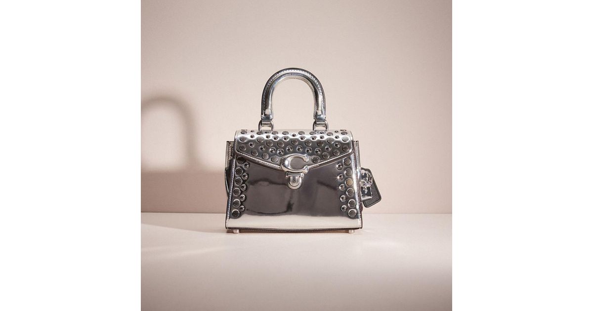 COACH Upcrafted Sammy Top Handle Bag 21 In Silver Metallic | Lyst