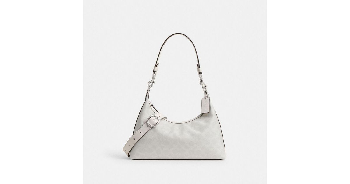COACH Juliet Shoulder Bag In Signature Canvas in White | Lyst Canada