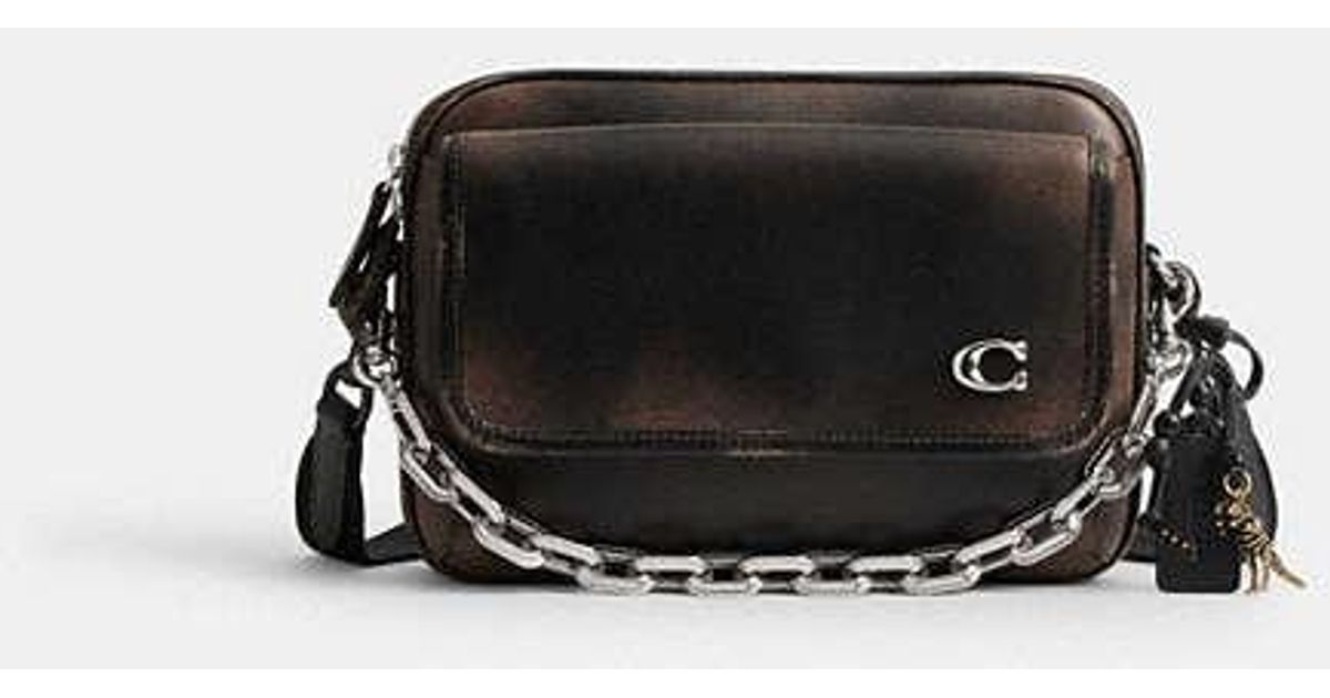 COACH Charter Flap Crossbody Bag 24 In Loved Leather in Black for Men ...