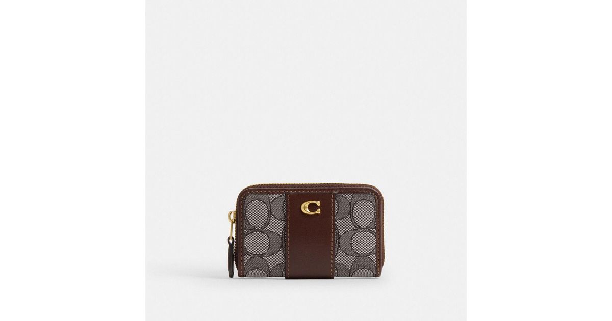 COACH Essential Small Zip Around Card Case In Signature Jacquard in ...