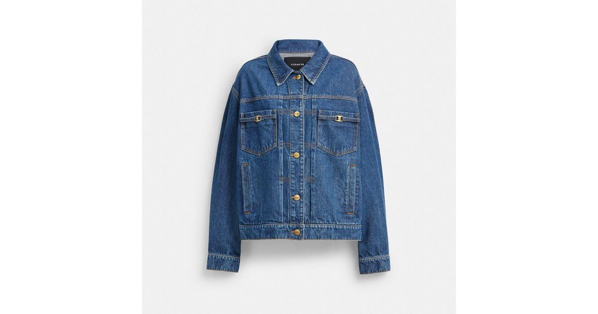 COACH Heritage C Denim Trucker Jacket in Blue | Lyst