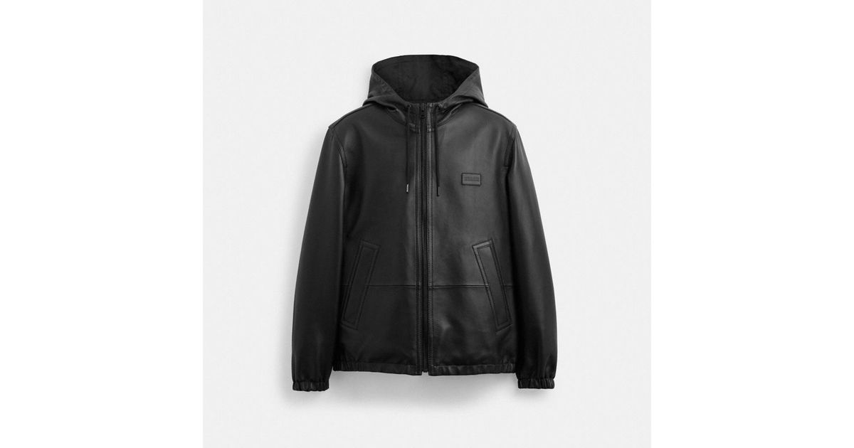 COACH Reversible Leather Jacket In Recycled Polyester in Black for Men ...