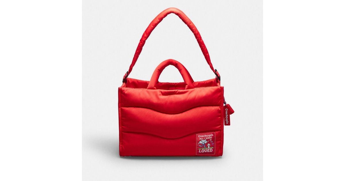 COACH Coachtopia Loop Mini Tote Bag in Red | Lyst