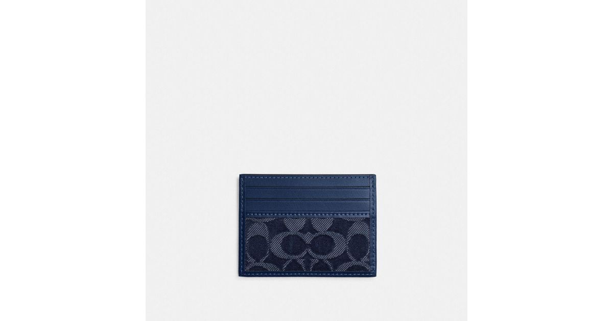 COACH Card Case in Blue for Men | Lyst