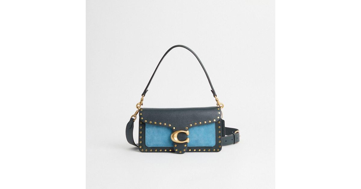 COACH Restored Tabby Shoulder Bag 26 In Colorblock With Rivets in Blue ...