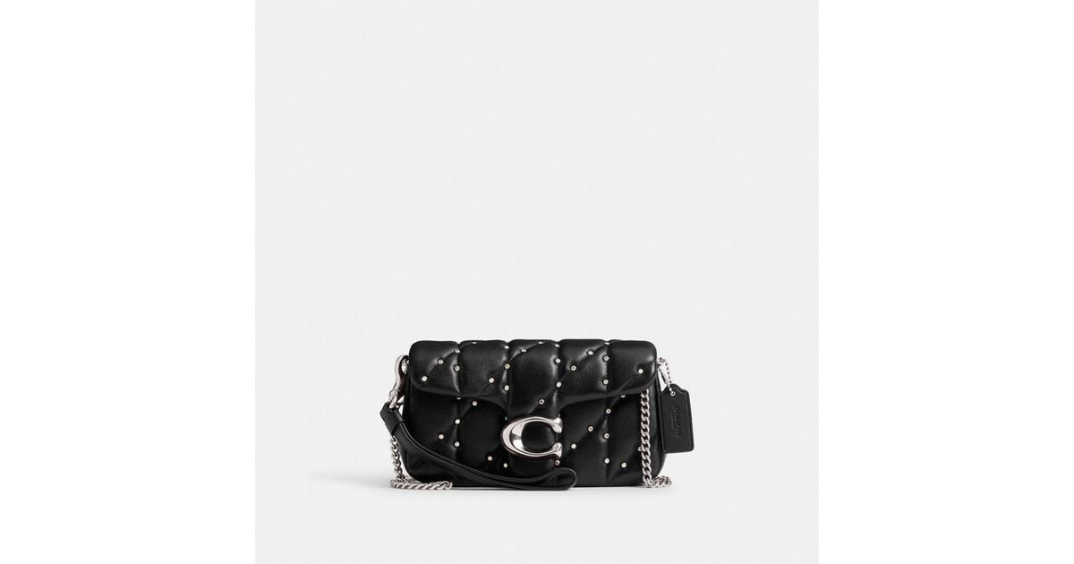 COACH Tabby Crossbody Wristlet With Pillow Quilting And Crystal Rivets ...