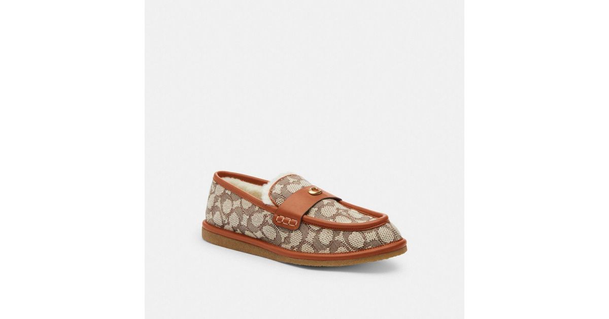 COACH Forest Slipper In Signature Textile Jacquard in Brown | Lyst