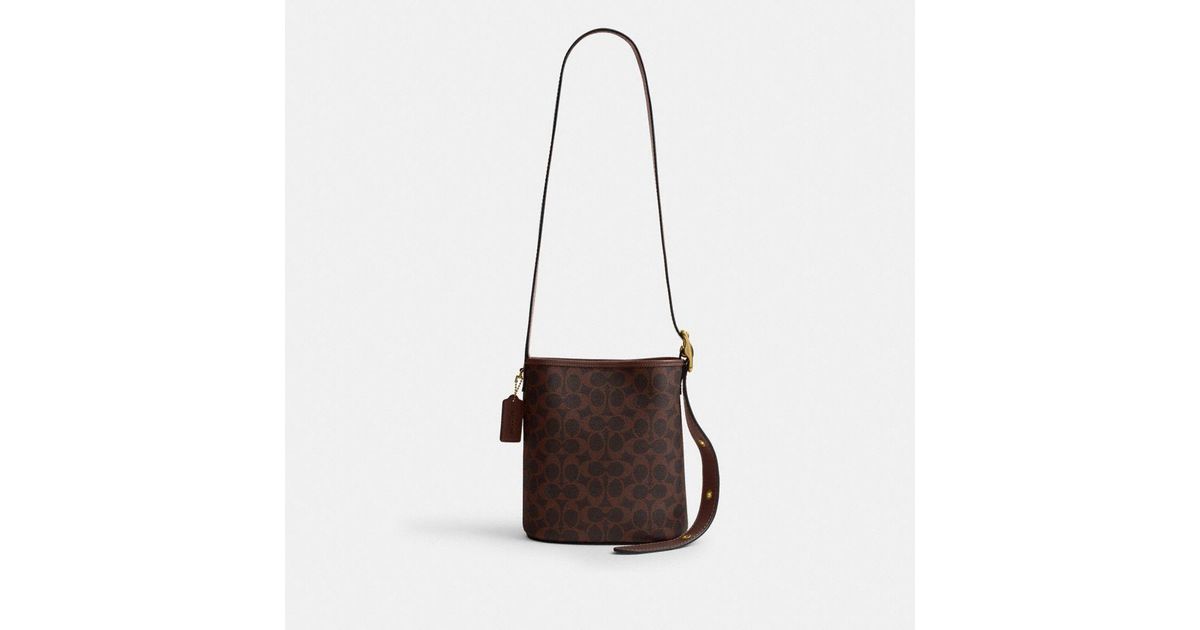 COACH Bleecker Bucket Bag 21 In Signature Canvas in Brown | Lyst
