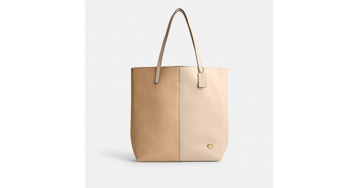 COACH Color-block Nomad Tote in Natural | Lyst