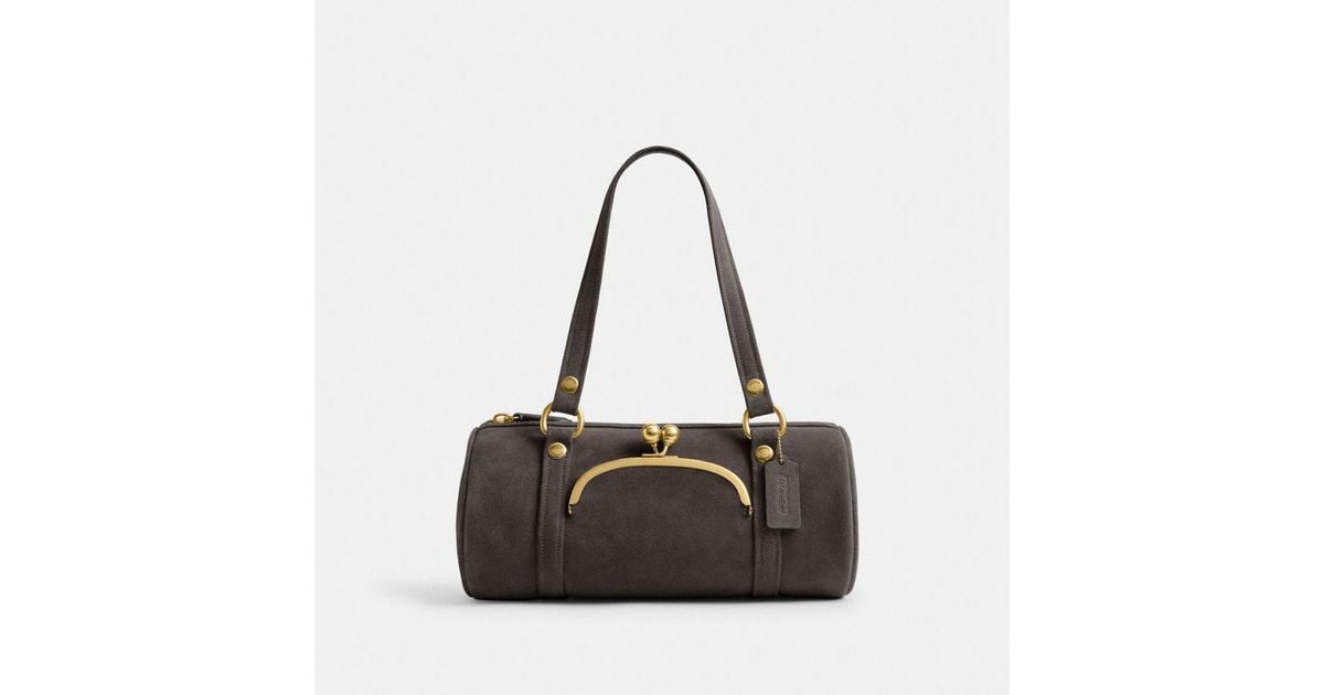 COACH Buy Now Kisslock Barrel Bag in Black | Lyst