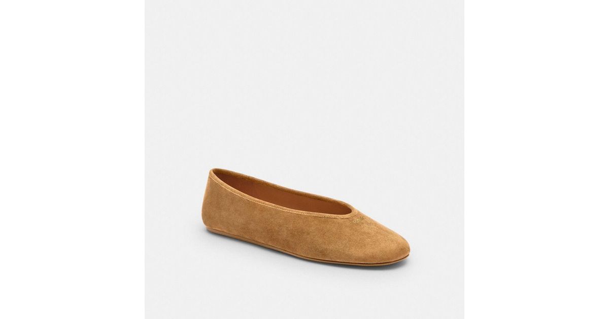 COACH Houston Ballet Flat in Brown | Lyst