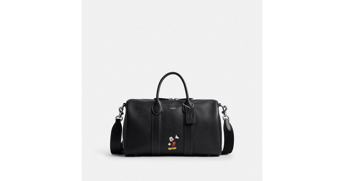 COACH Disney X Compass Bag 35 With Mickey Mouse in Black for Men | Lyst