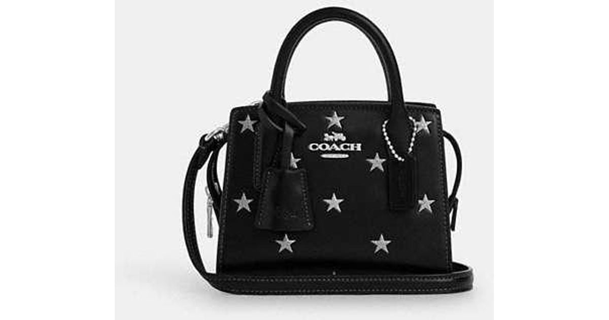 COACH Andrea Mini Carryall Bag With Star Print in Black | Lyst