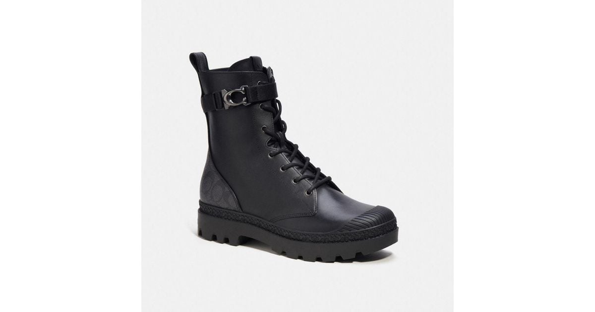 COACH Tucker Boot With Signature Canvas in Black for Men | Lyst