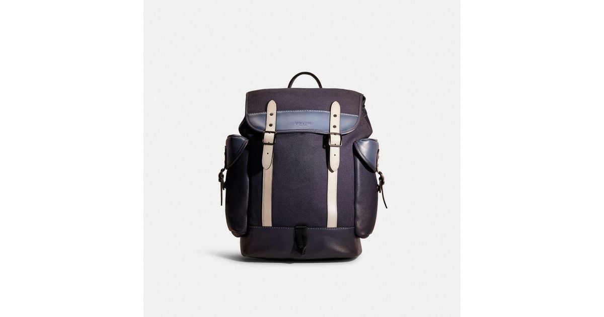 COACH Restored Hitch Backpack In Organic Cotton Canvas in Blue for Men ...