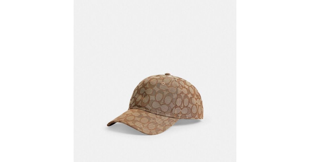COACH Signature Jacquard Baseball Hat in Brown for Men | Lyst