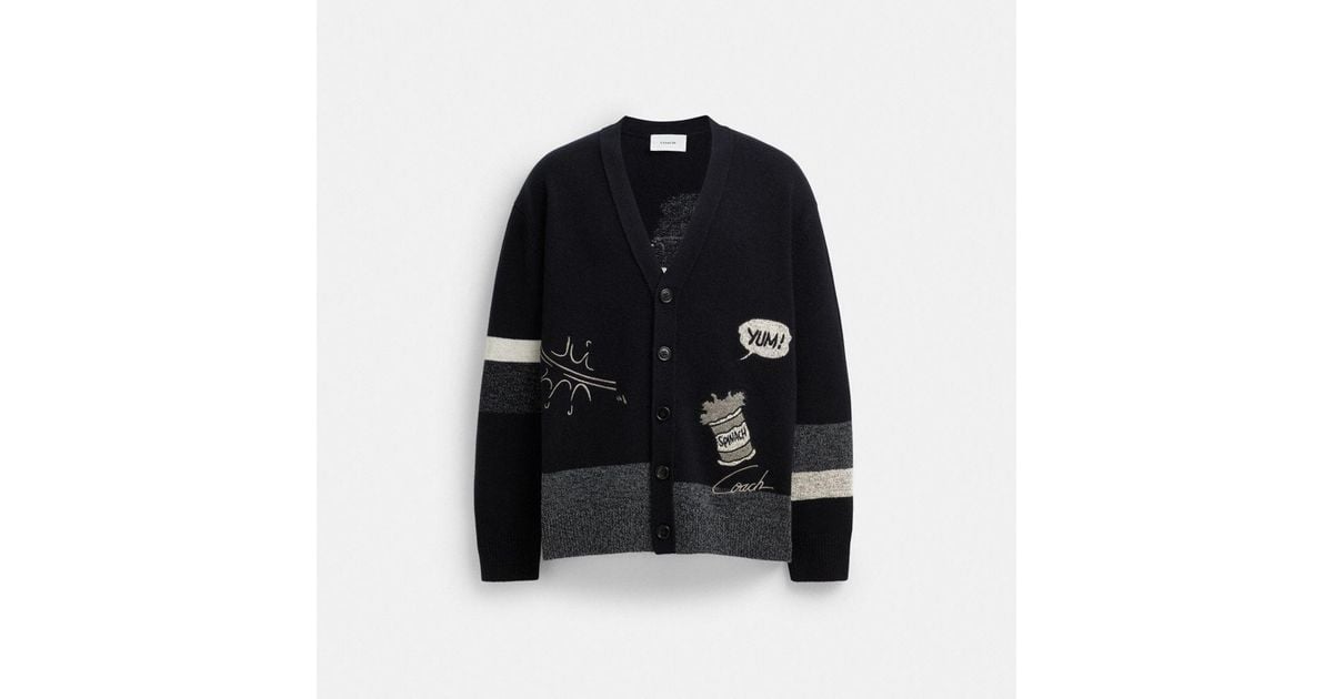 COACH X Popeye Cardigan in Black for Men | Lyst