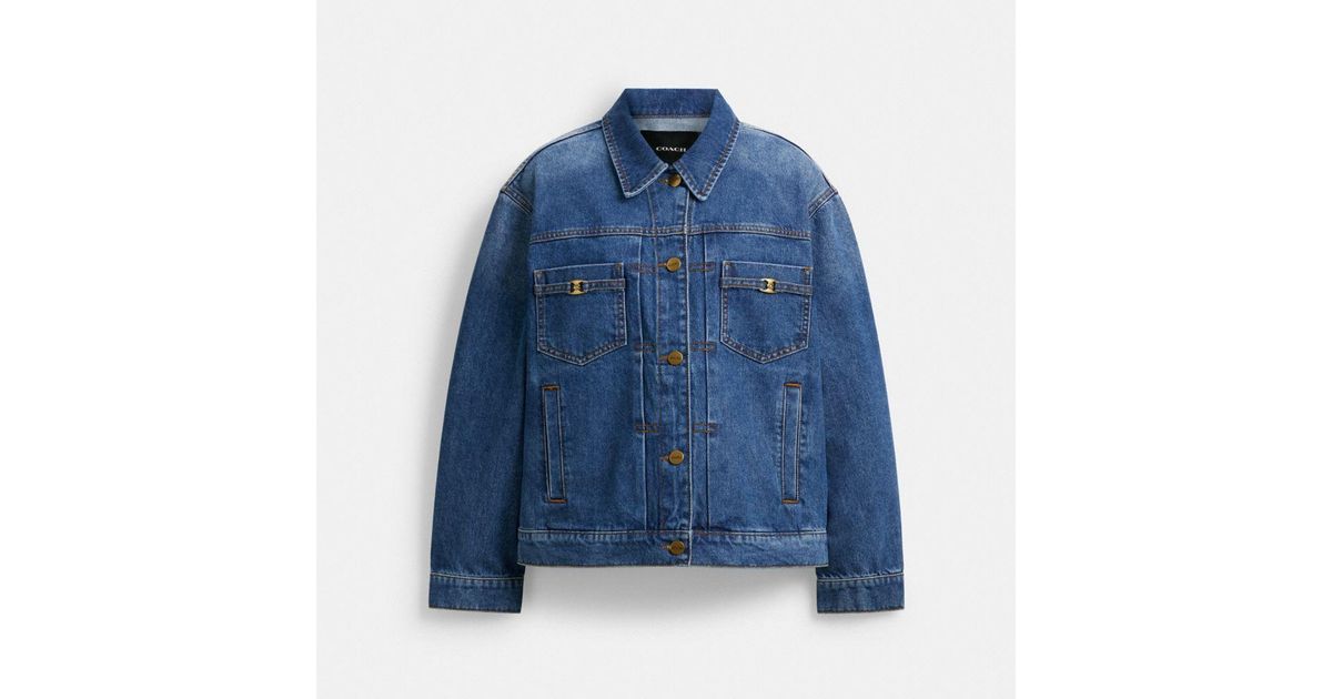 COACH Heritage C Denim Trucker Jacket In Organic Cotton in Blue | Lyst