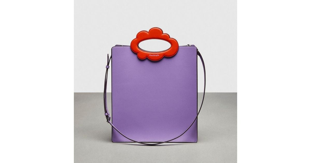 COACH Cloud Handle Tote In Topia Leather in Purple | Lyst