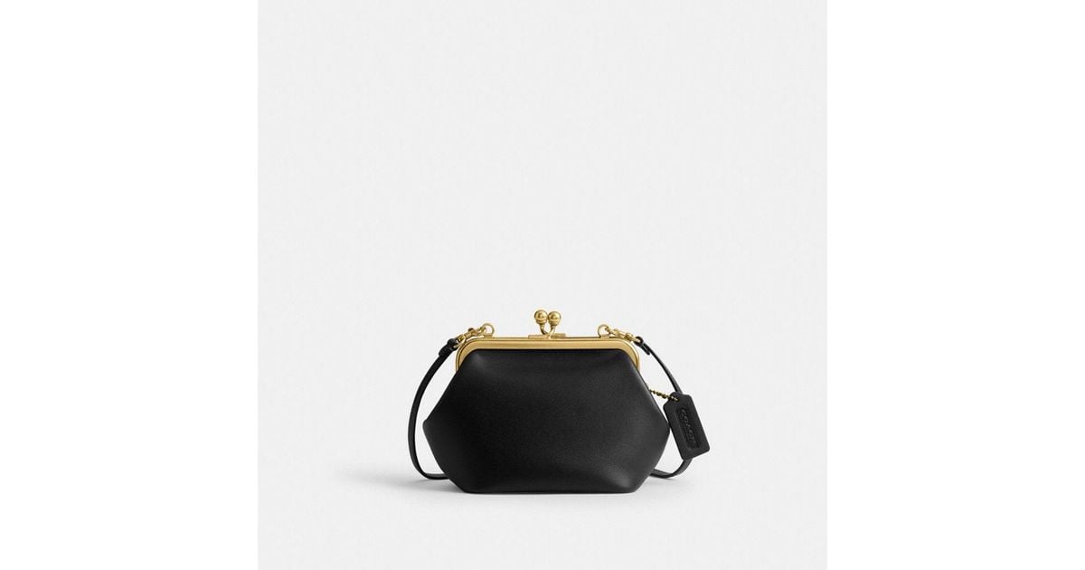 COACH Kisslock Frame Bag 14 in Black | Lyst