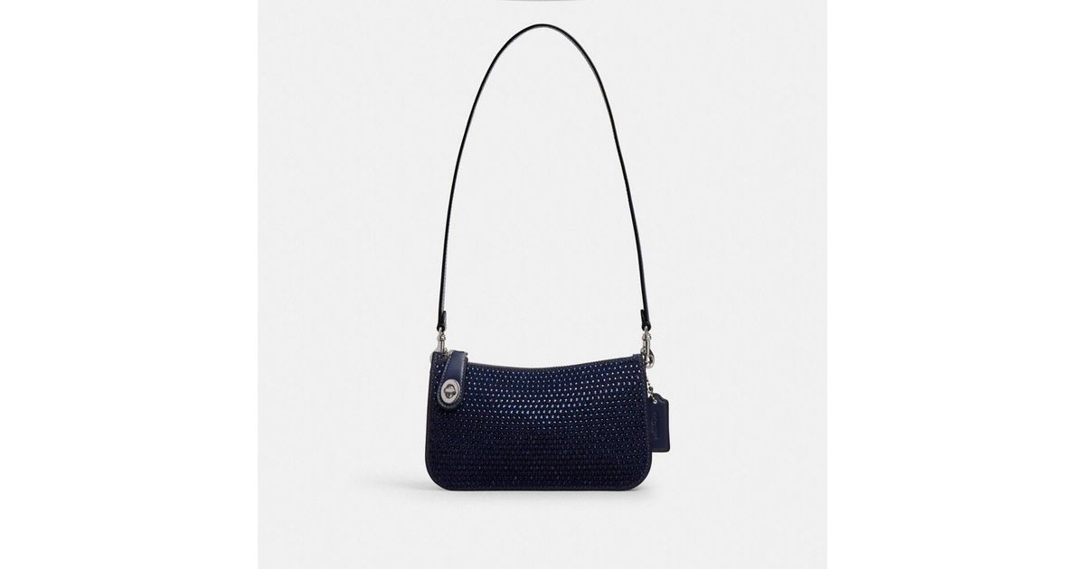 COACH Penn Shoulder Bag With Crystal in Blue | Lyst