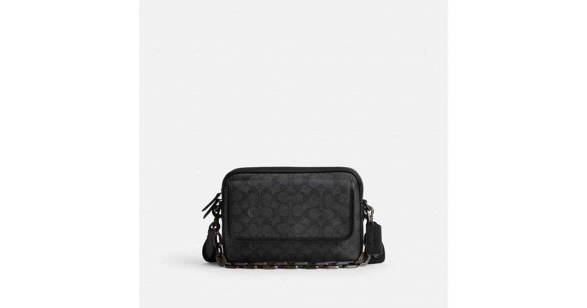 COACH Charter Flap Crossbody 24 in Black for Men | Lyst