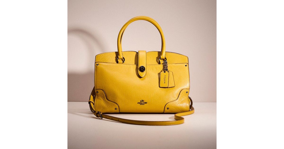 COACH Restored Mercer Satchel 30 in Yellow | Lyst
