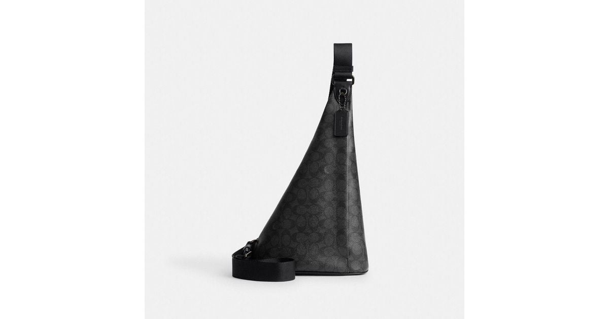 COACH Triangle Sling Bag in Black for Men | Lyst