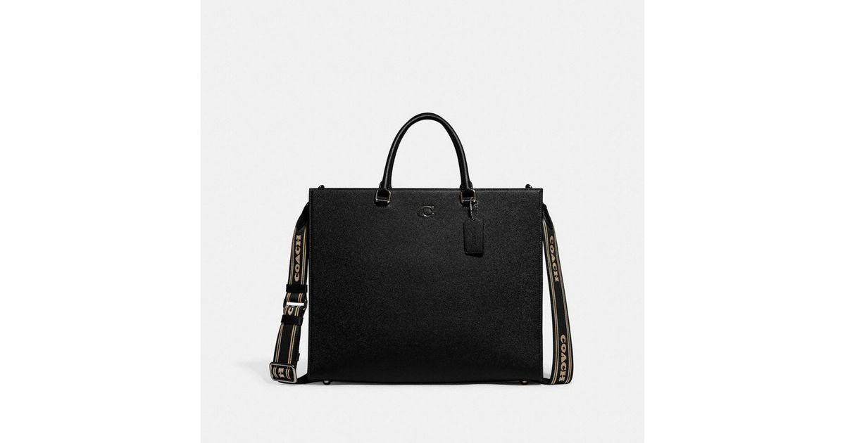 COACH Tote Bag 40 With Signature Canvas in Black | Lyst
