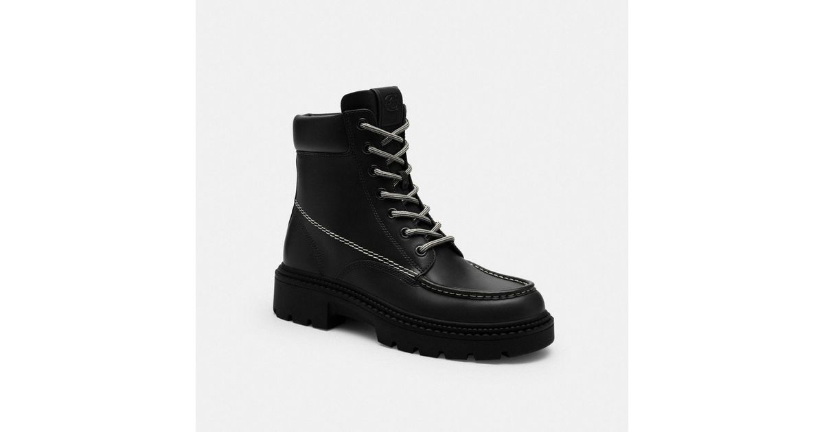 COACH Lug Sole Boot in Black for Men | Lyst