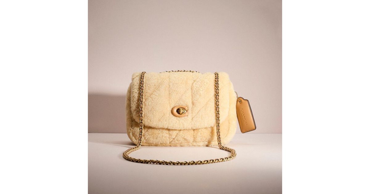 COACH Restored Pillow Madison Shoulder Bag In Shearling With Quilting ...