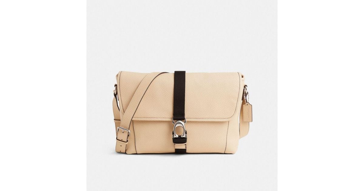 COACH Restored Beck Messenger in Natural for Men | Lyst