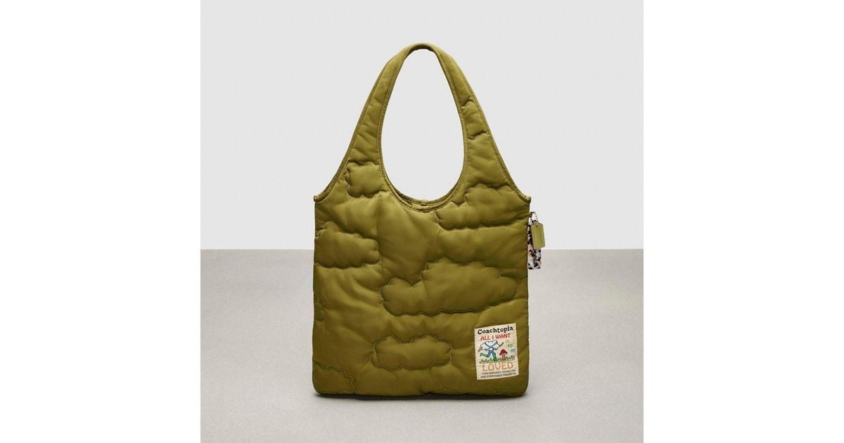 COACH Topia Loop Quilted Cloud Tote in Green | Lyst