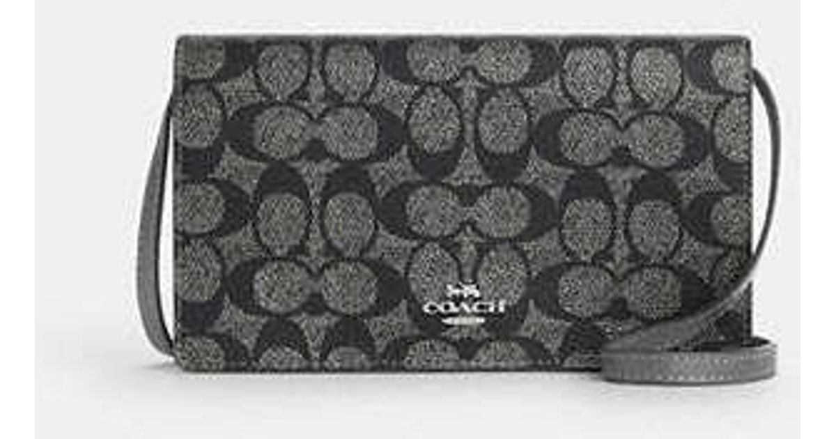 COACH Anna Foldover Clutch Crossbody Bag in Black | Lyst