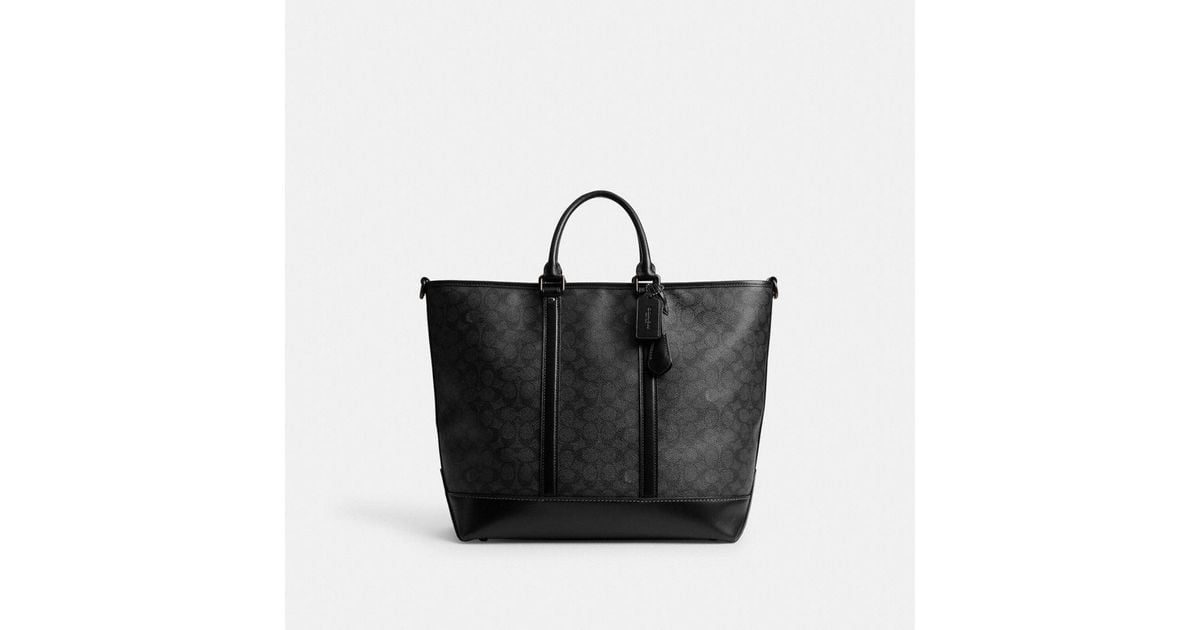 COACH Metropolitan Carryall In Signature Canvas in Black for Men | Lyst ...