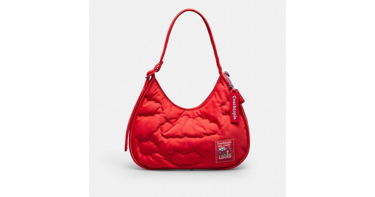 COACH Coachtopia Loop Ergo Bag With Cloud Quilting in Red | Lyst