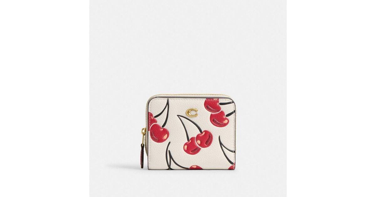 COACH Essential Billfold Wallet With Cherry Print in Pink | Lyst