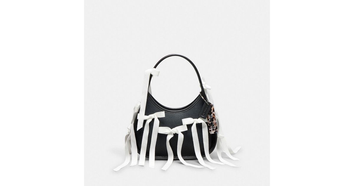 COACH Ergo Bag In Topia Leather With Allover Bows in Black | Lyst
