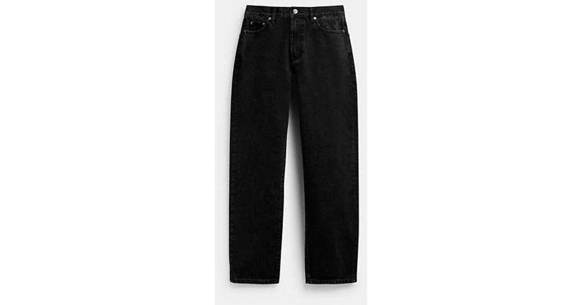 COACH Straight Fit Denim Jeans in Black for Men | Lyst
