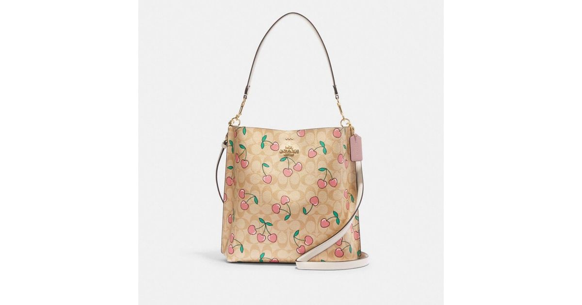 Bolso bucket Mollie en lona de firma con estampado de corazones de ...