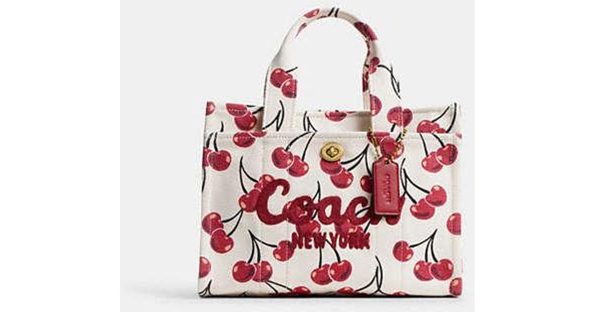 COACH Cargo Tote Bag 26 With Cherry Print in Black | Lyst UK