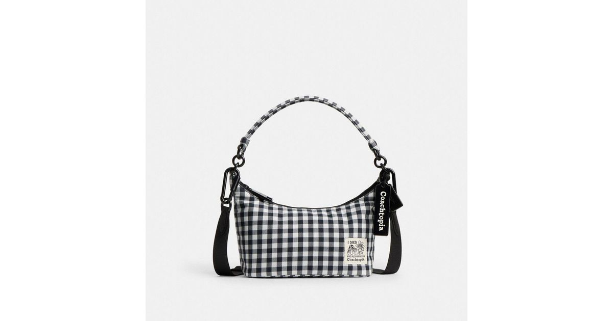 COACH Coachtopia Loop Shoulder Bag With Gingham Pattern in Black | Lyst