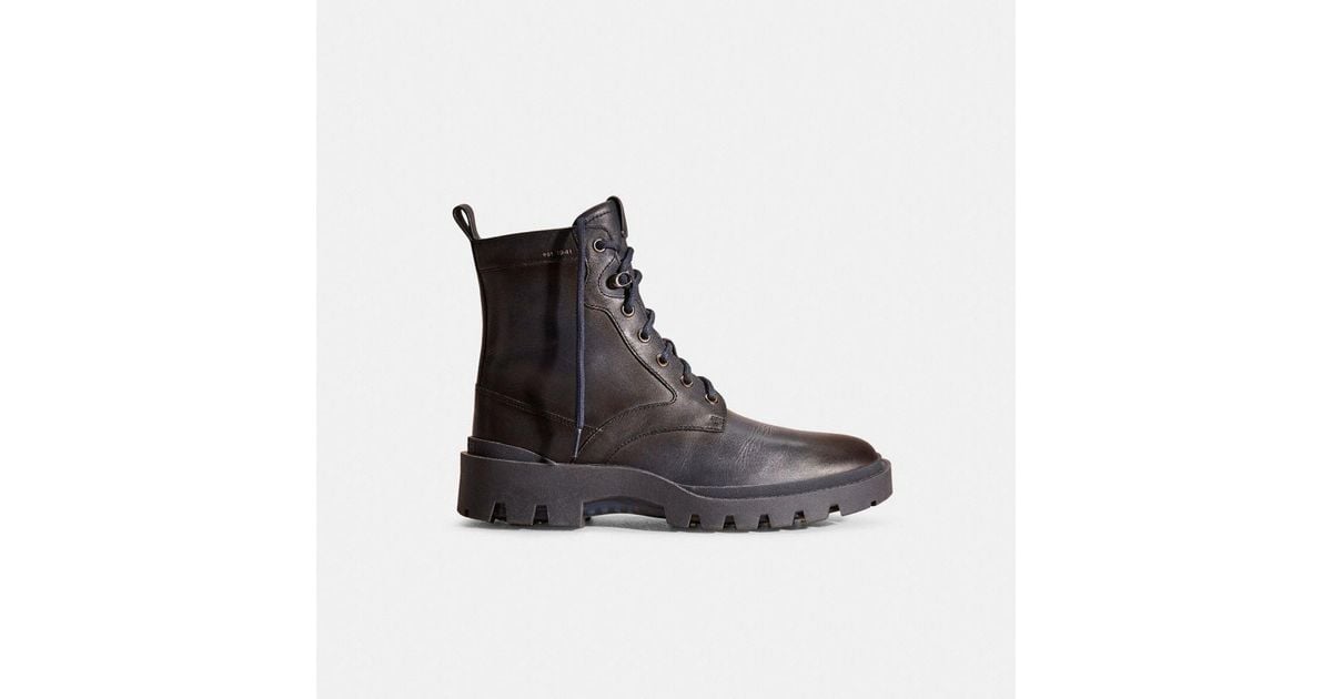 COACH Restored Citysole Lace Up Boot in Black for Men | Lyst