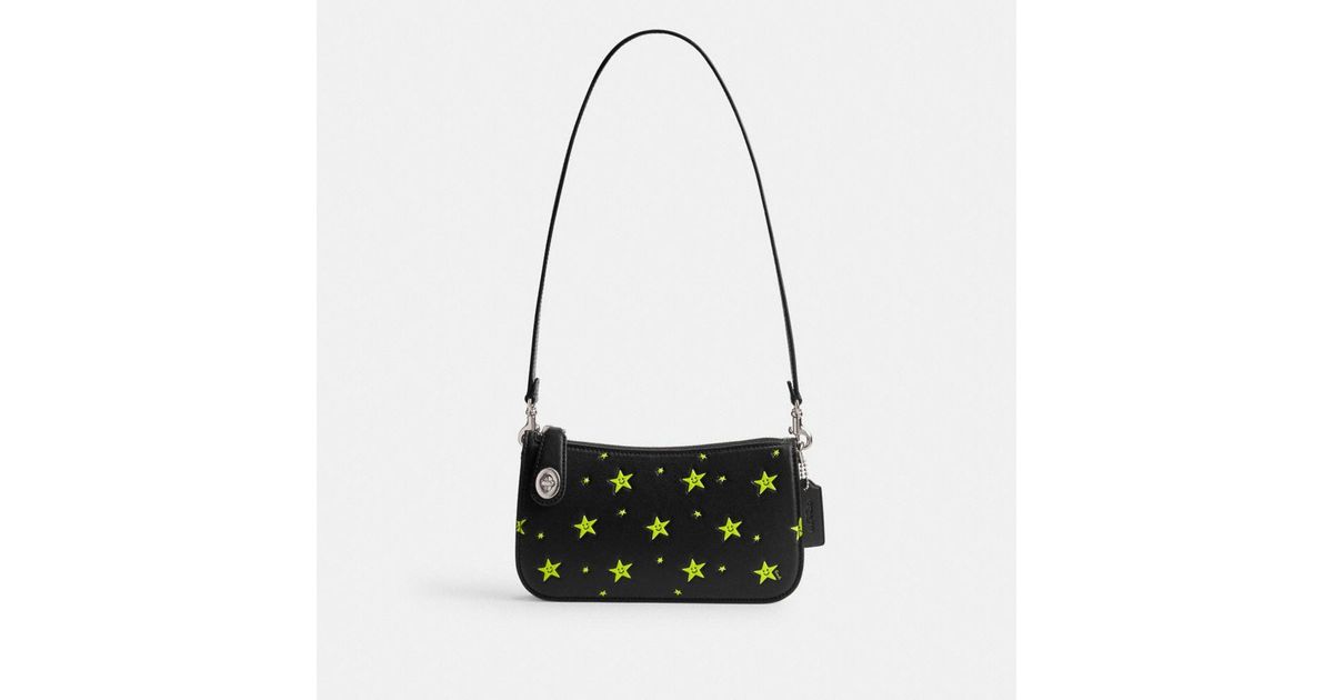 COACH Cosmic Penn Shoulder Bag With Star Print in Black | Lyst