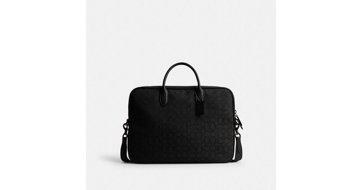 COACH Theo Work Bag In Signature Jacquard in Black for Men | Lyst